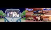 Regular Show The Park Workers Vs The Huggstables Cars 2 2 Player Split ...