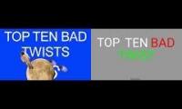 Top Ten Bad Twists VS Top Ten Bad Twists But Among us - Youtube Multiplier